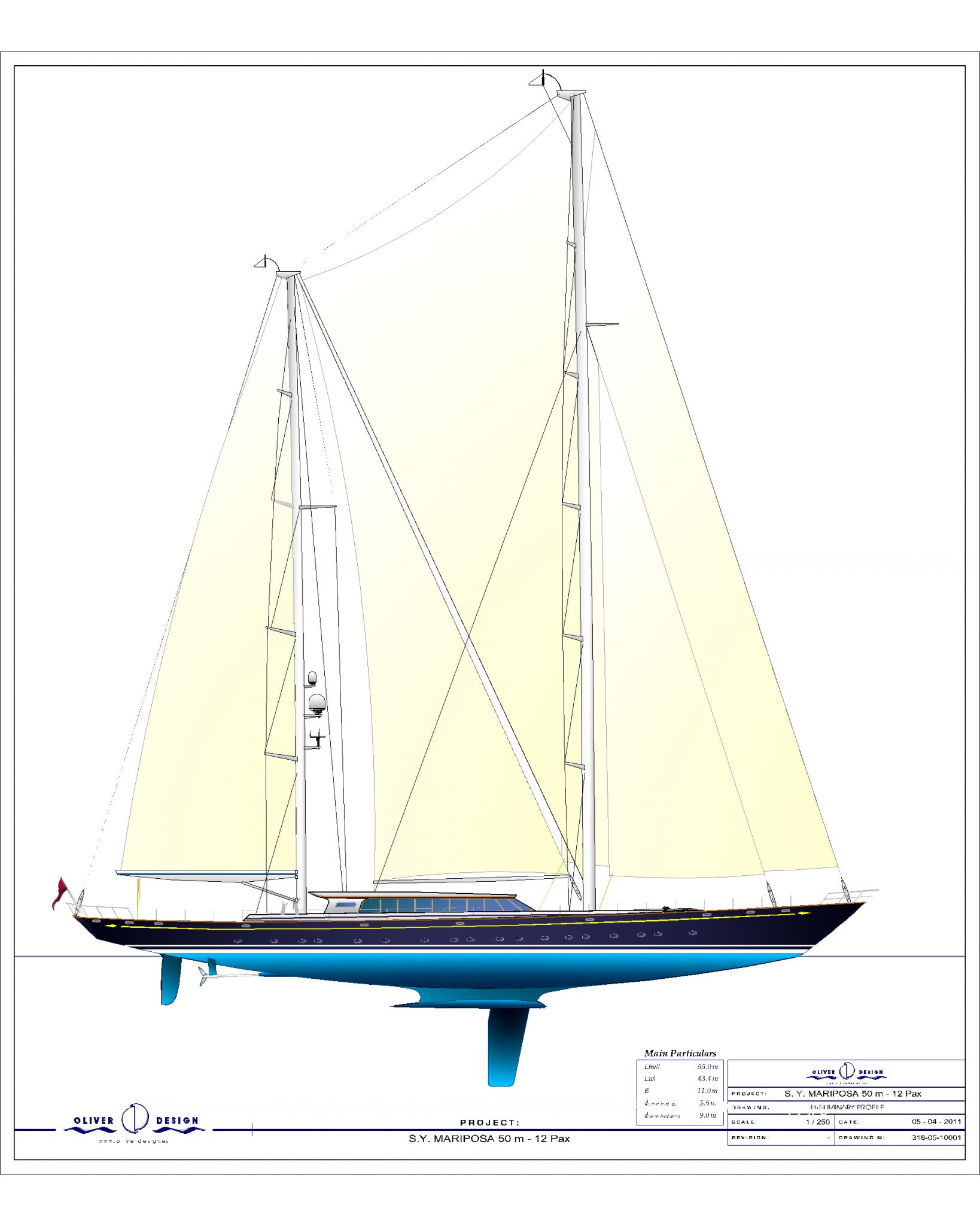 50 M. SCHOONER - Naval Architecture, Interior Design, Accommodation ...
